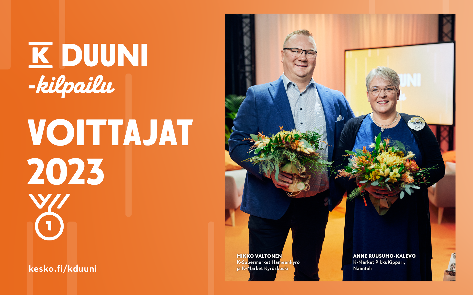 Mikko ja Anne ovat K-Duuni-kilpailun vuoden 2023 voittajat | K-kauppiasliitto